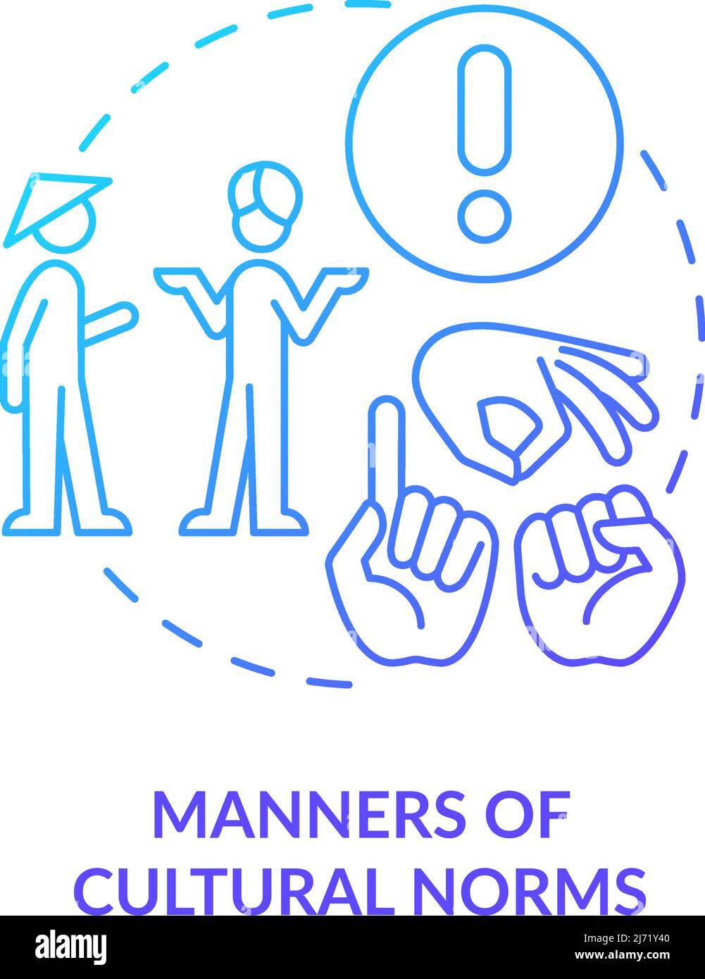 Manners of cultural norms blue gradient concept icon Stock Vector Image ...