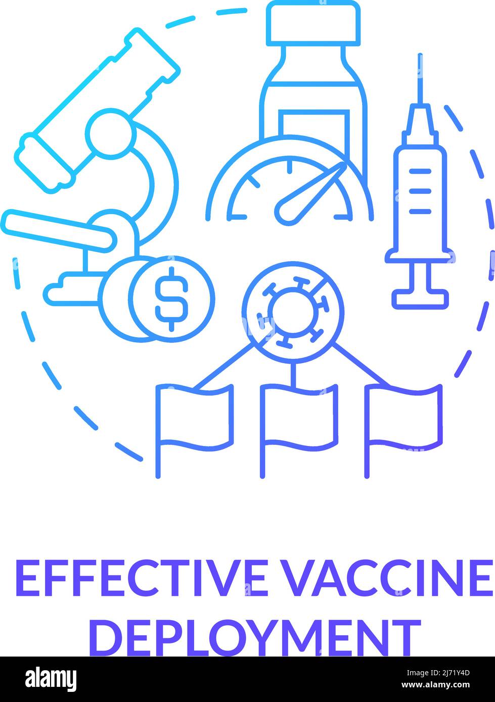 Effective vaccine deployment blue gradient concept icon Stock Vector ...