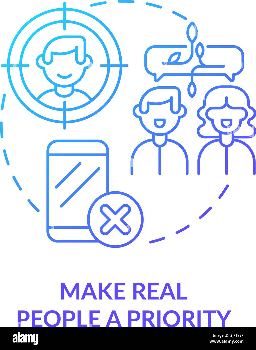 Make real people priority blue gradient concept icon Stock Vector Image ...