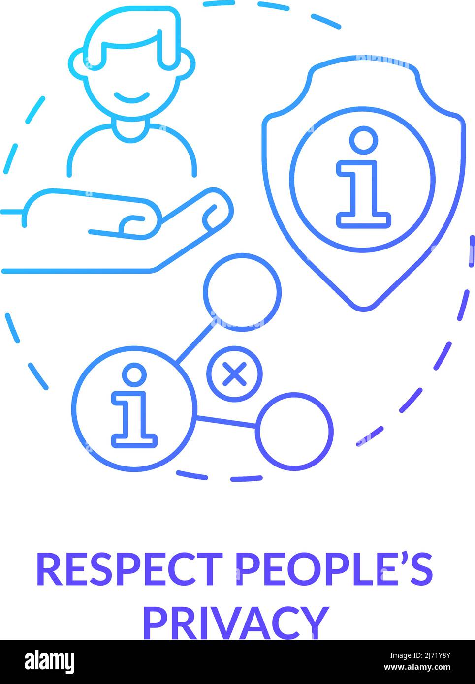 Respect people privacy blue gradient concept icon Stock Vector Image ...