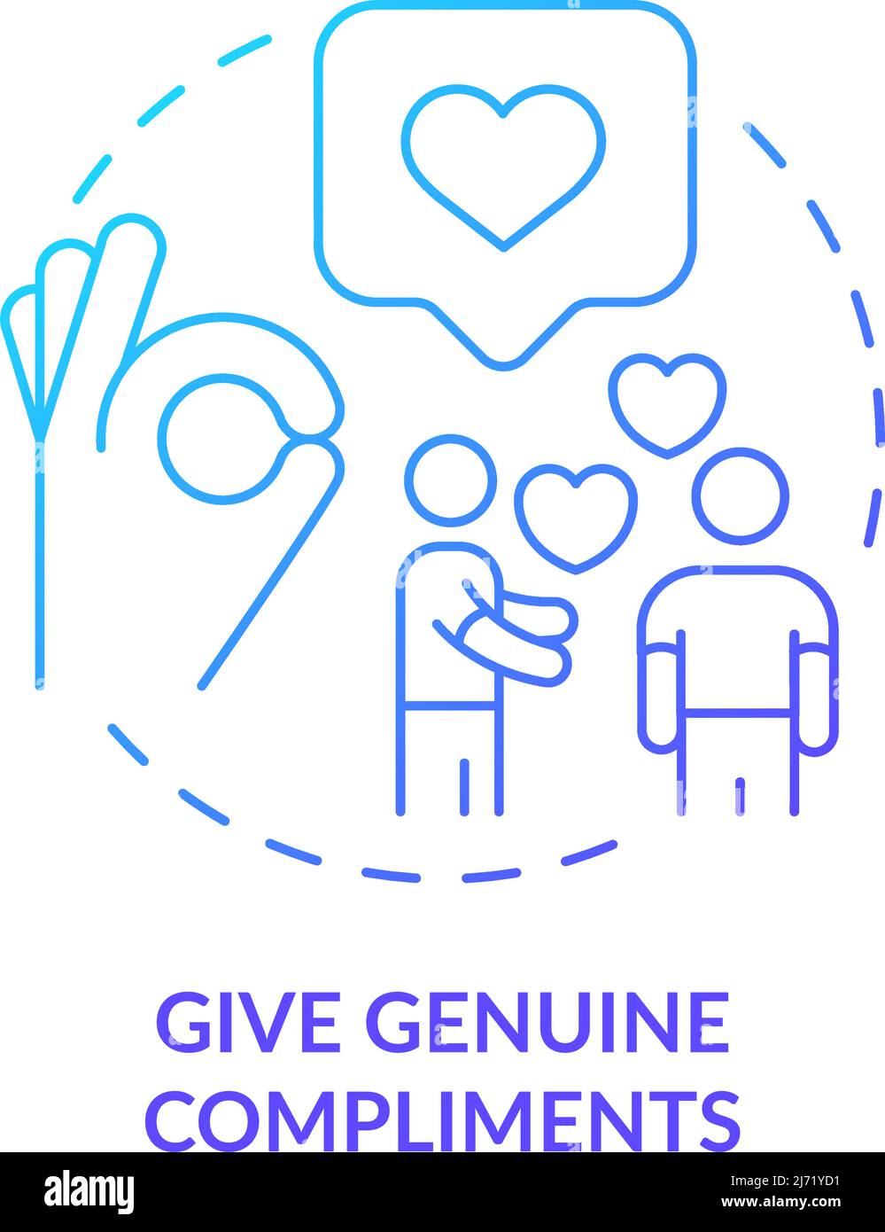 Give genuine compliments blue gradient concept icon Stock Vector Image ...