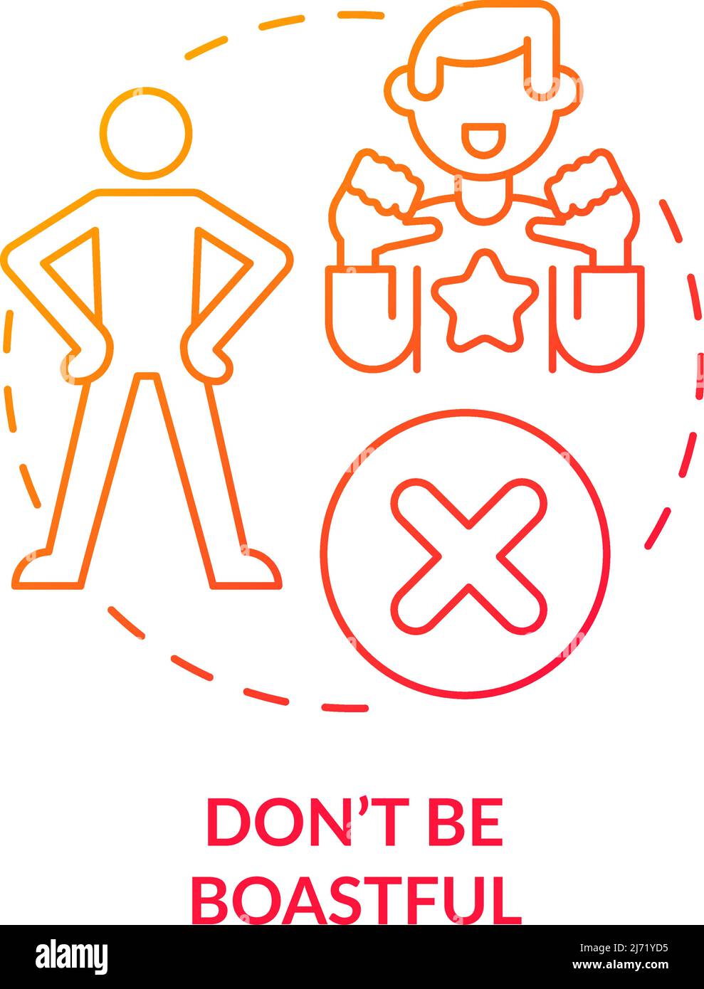 Do not be boastful red gradient concept icon Stock Vector Image & Art ...