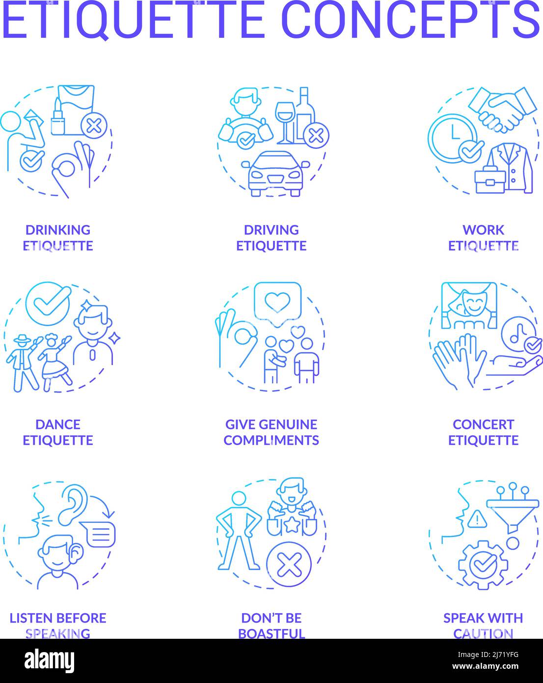 Rules of etiquette Stock Vector Images - Alamy