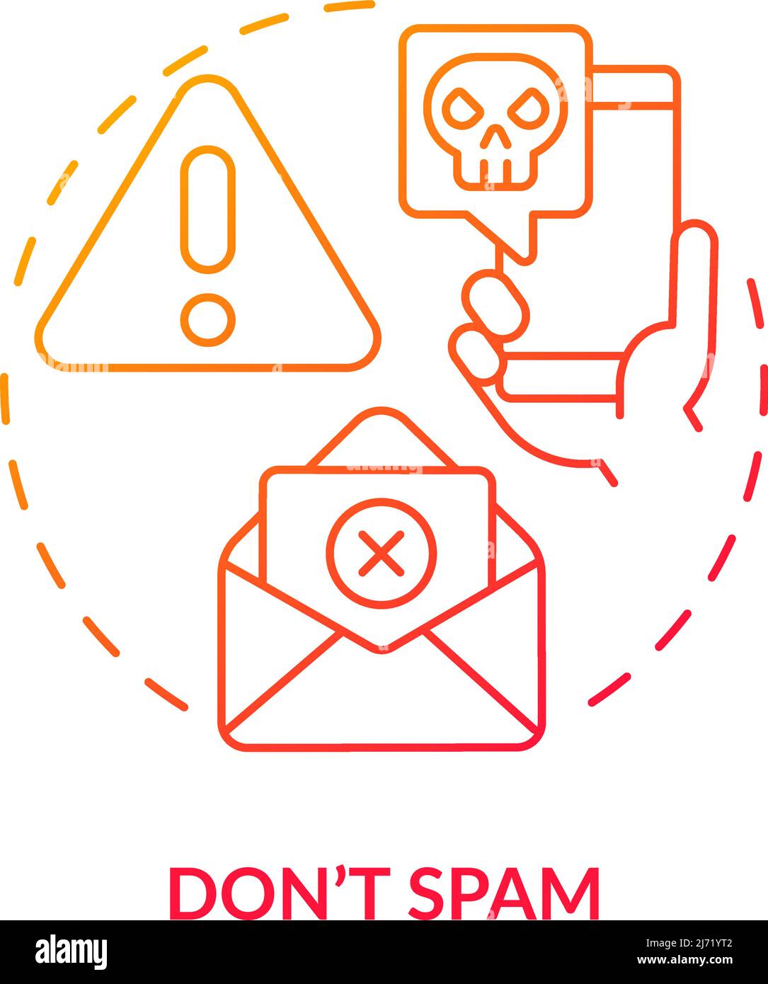 Do not spam red gradient concept icon Stock Vector Image & Art - Alamy