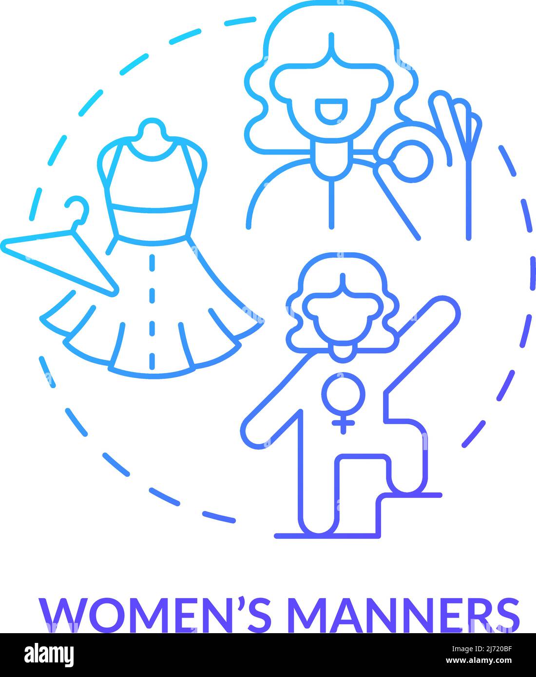 Women manners blue gradient concept icon Stock Vector Image & Art - Alamy