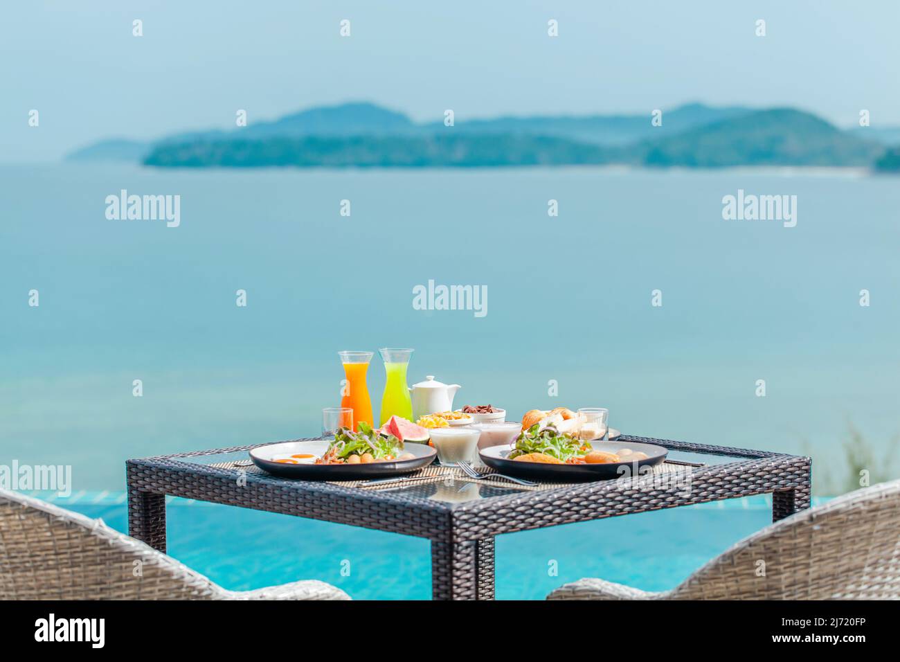 Restaurant sea view ocean cafe balcony people hi-res stock photography ...