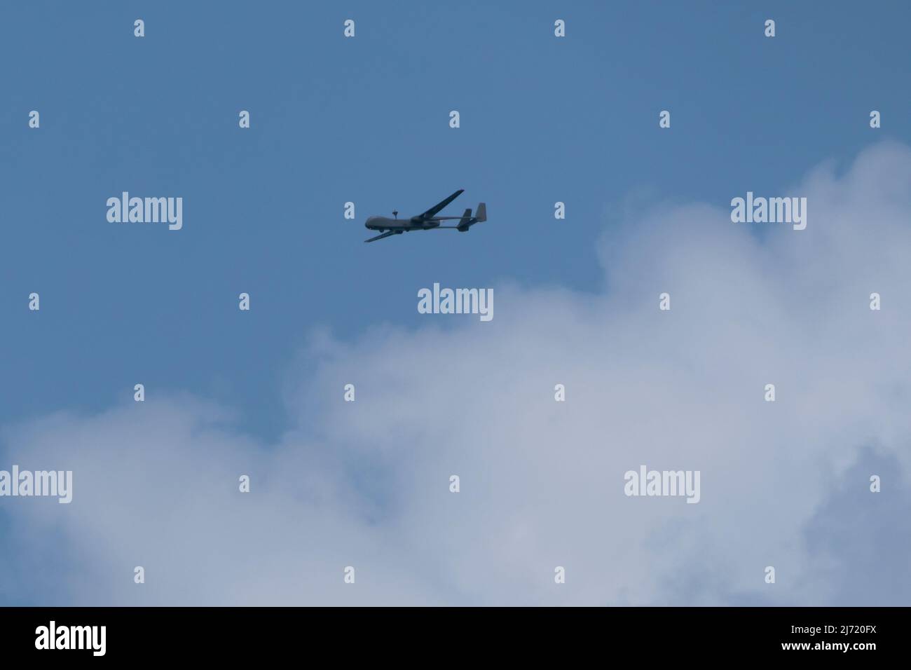 An Israeli IAI Heron in flight called Shoval in Israel which is an ...