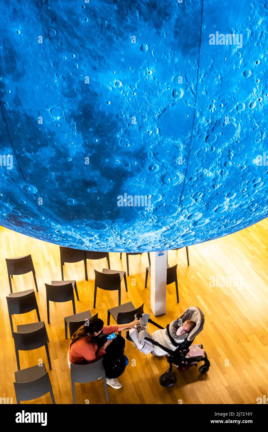 Huge globe planet Earth model in Parque de las Ciencias. Museum in ...