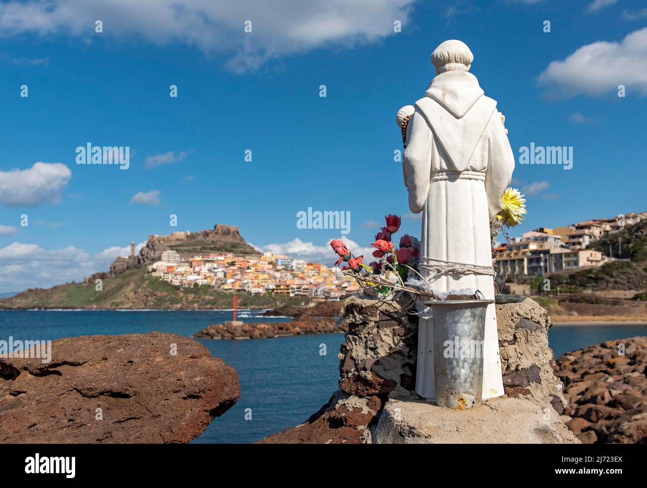 Statue at Castelsardo port, Sardinia, Italy Stock Photo - Alamy