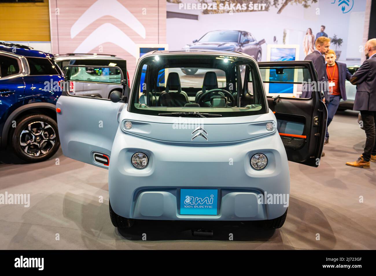 Riga, Latvia, April 29, 2022: Citroen Ami electric small ev car fun ...