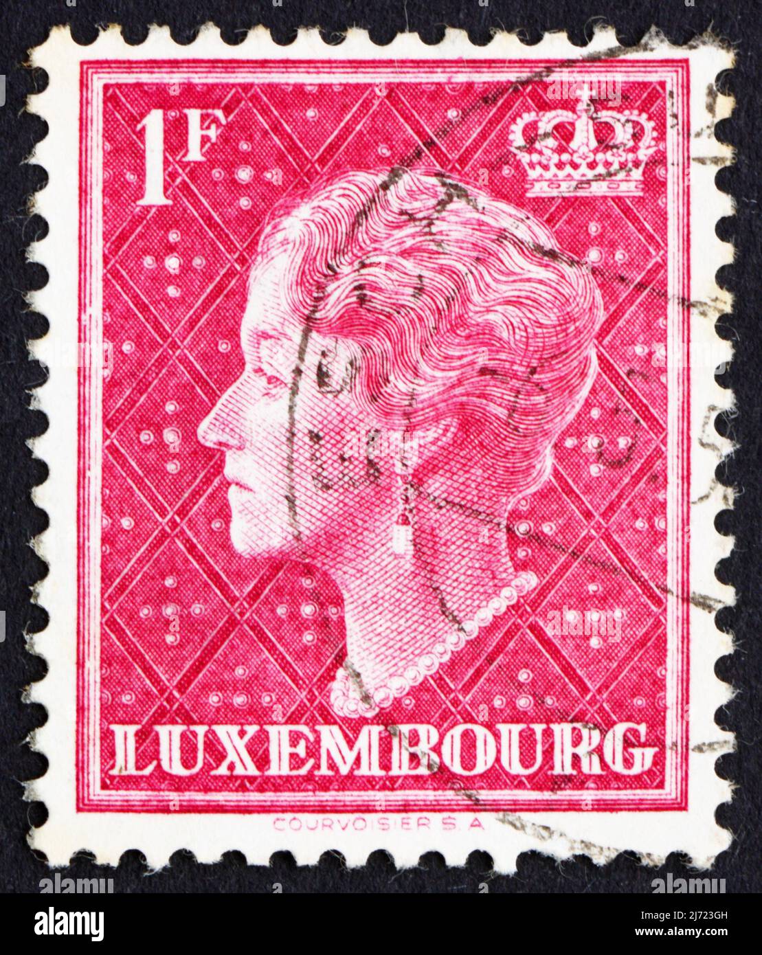 LUXEMBOURG - CIRCA 1948: a stamp printed in the Luxembourg shows Charlotte, Grand Duchess of ...