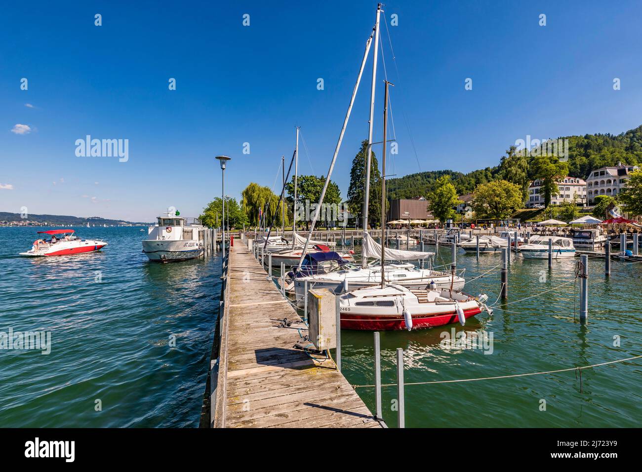 Boote im Yachthafen von Bodmann, Bodmann-Ludwigshafen, Bodensee, Baden ...