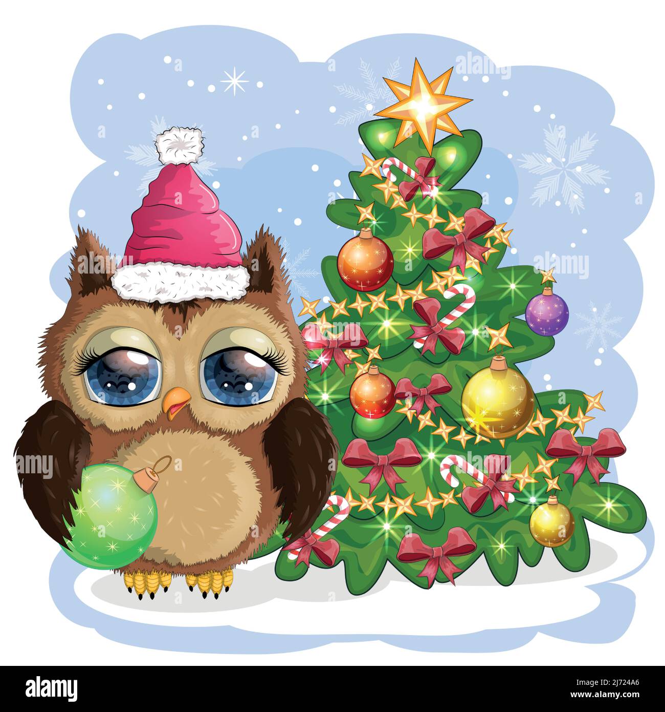 Christmas Tree Owl Clip Art