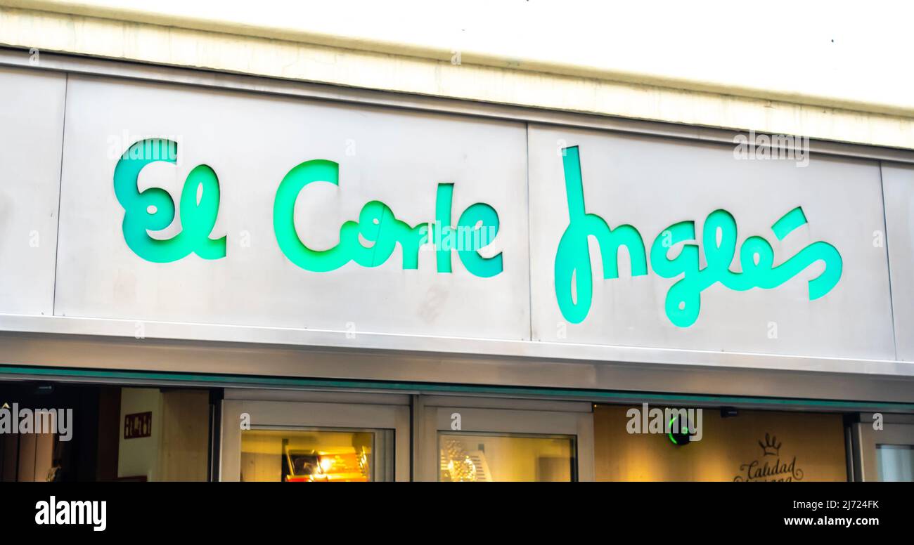 El Corte Ingles store sign. Department store Corte Engles in Madrid ...