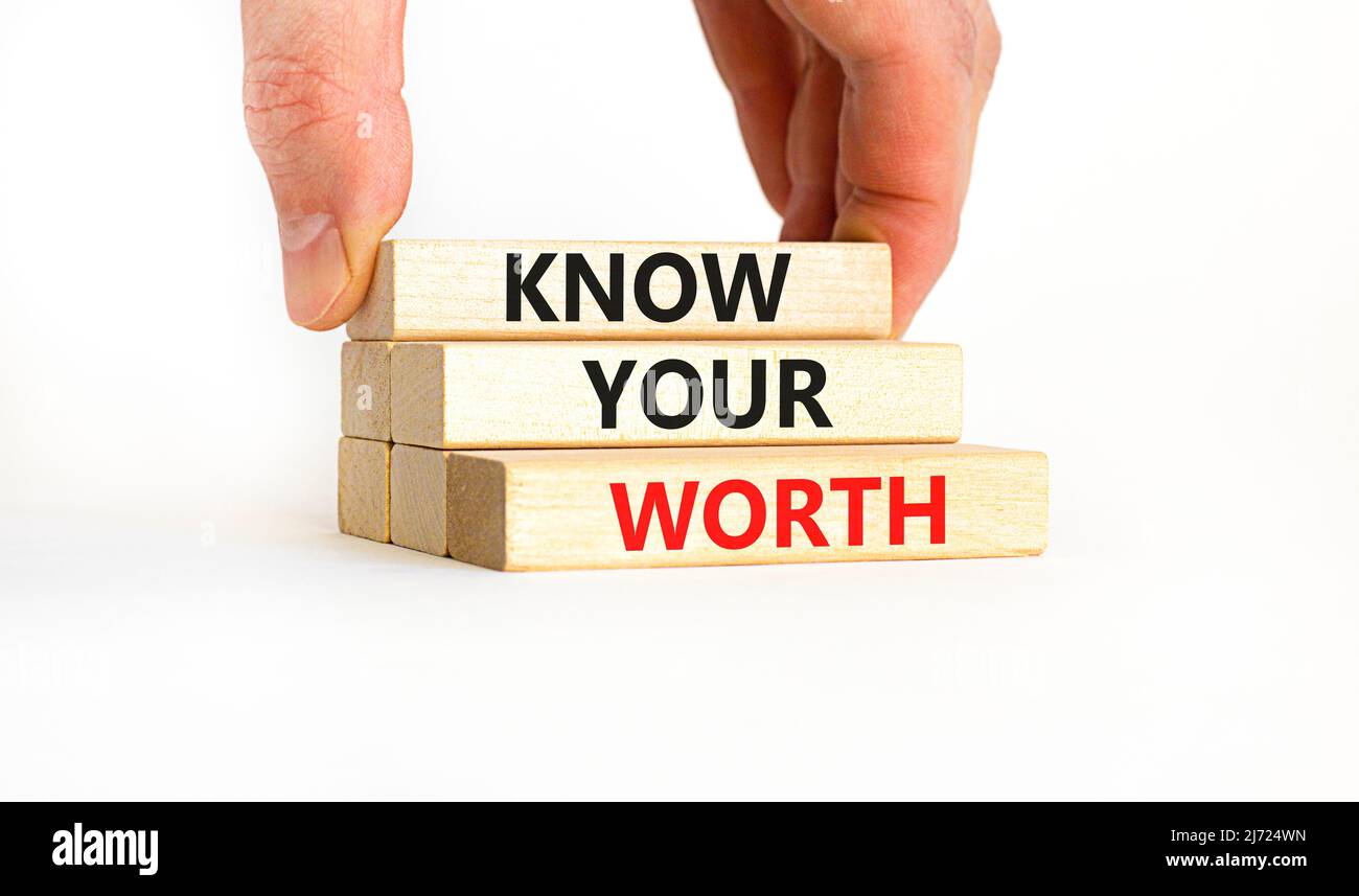Know your worth symbol. Concept words Know your worth on wooden blocks ...