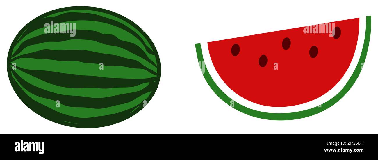 Cartoon watermelon slice Stock Vector Images - Alamy