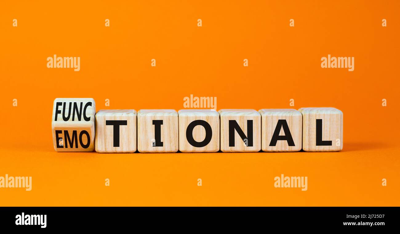 Functional or emotional symbol. Turned wooden cubes and changed the ...