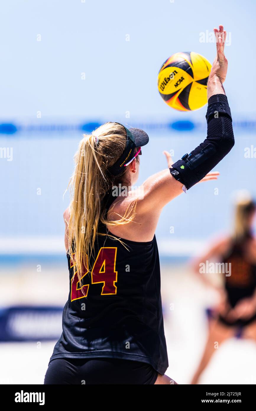 Gulf Shores, Alabama, USA: May 5, 2022, AUDREY NOURSE serves during the ...