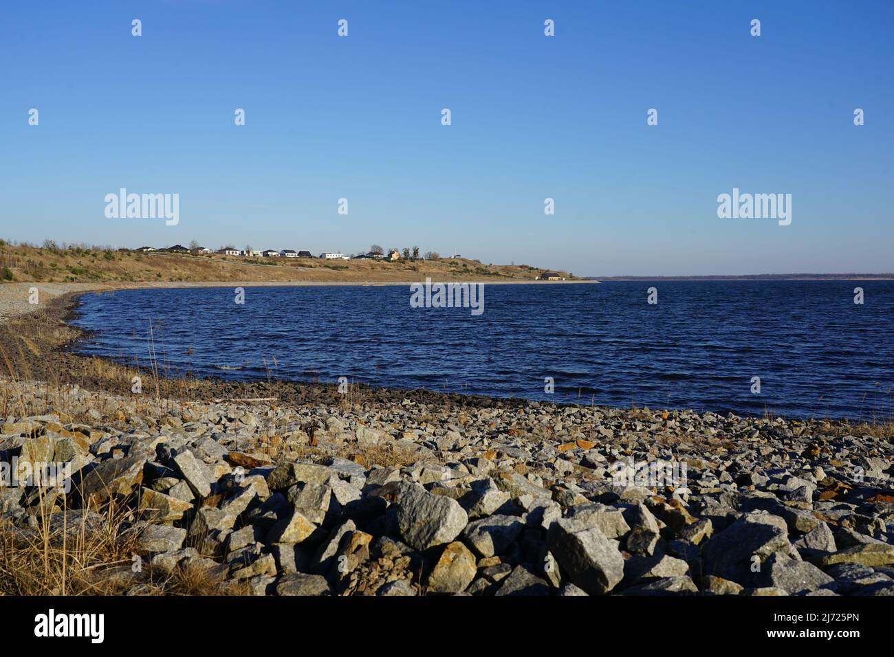 A former open-cast lignite mine becomes a lake after flooding Stock ...
