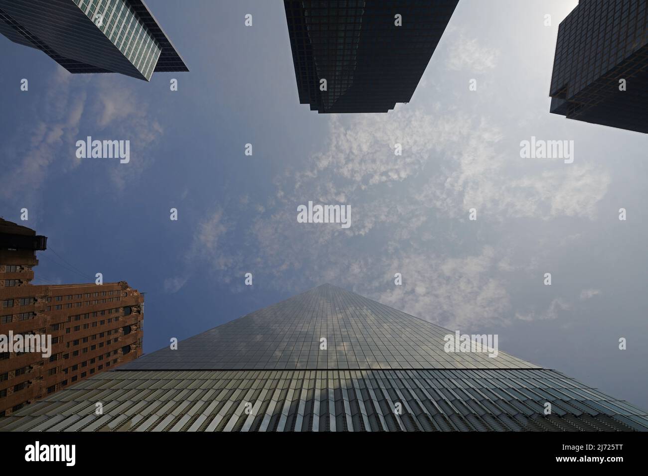 The September 11th Memorial Park in Manhattan and the new One World ...