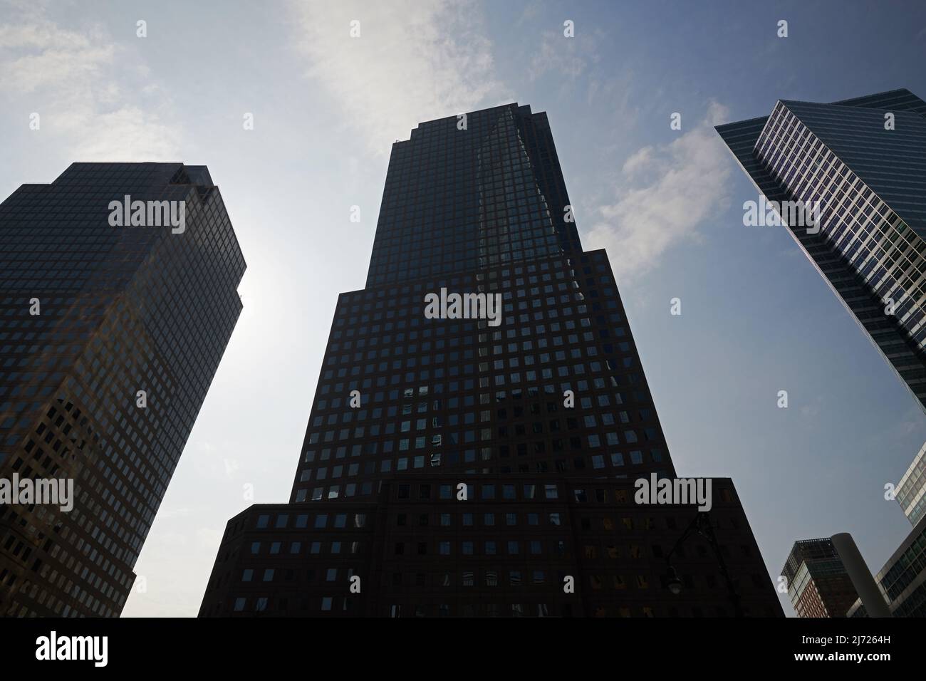The September 11th Memorial Park in Manhattan and the new One World ...