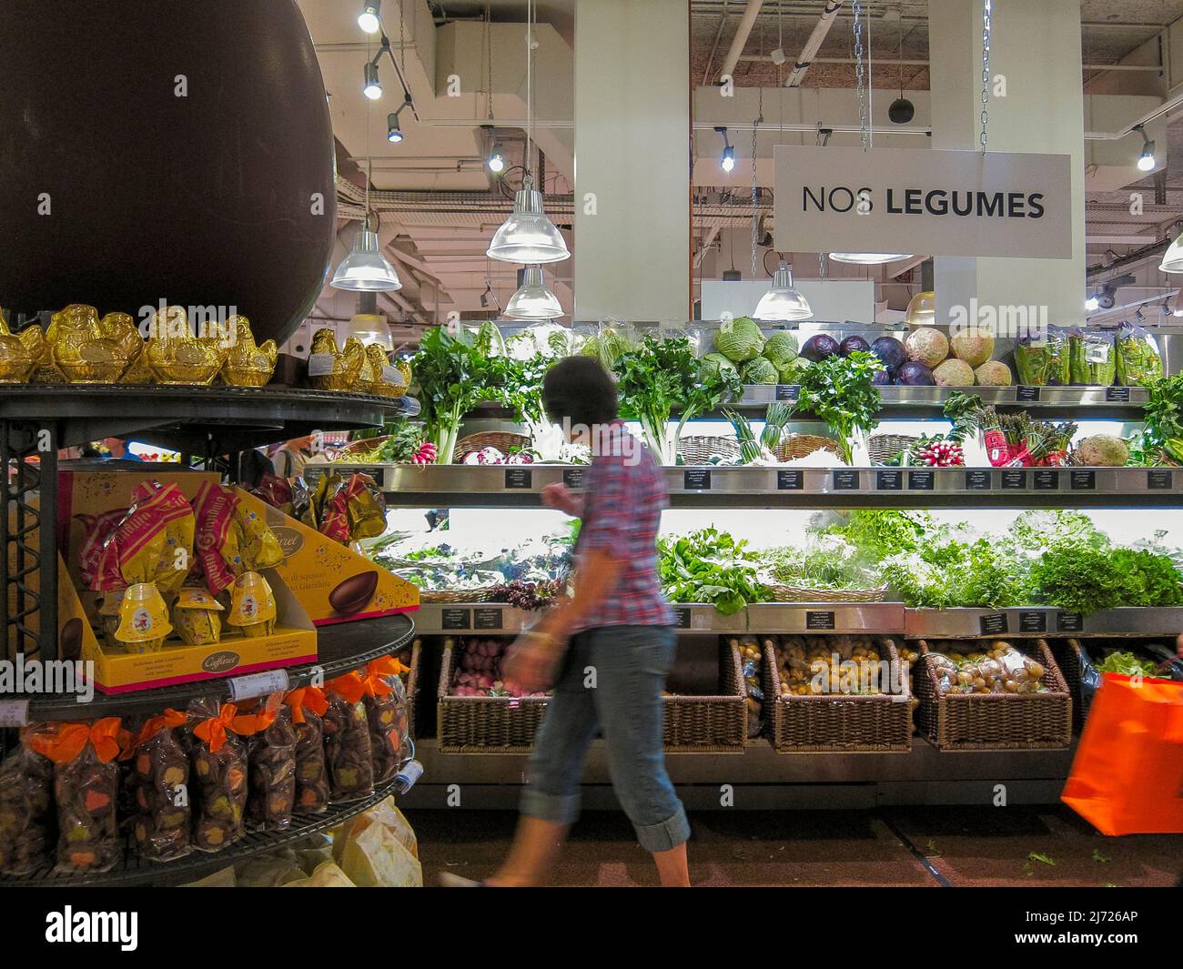 Paris, France, Woman food Shopping inside French Grocery Store, Le ...