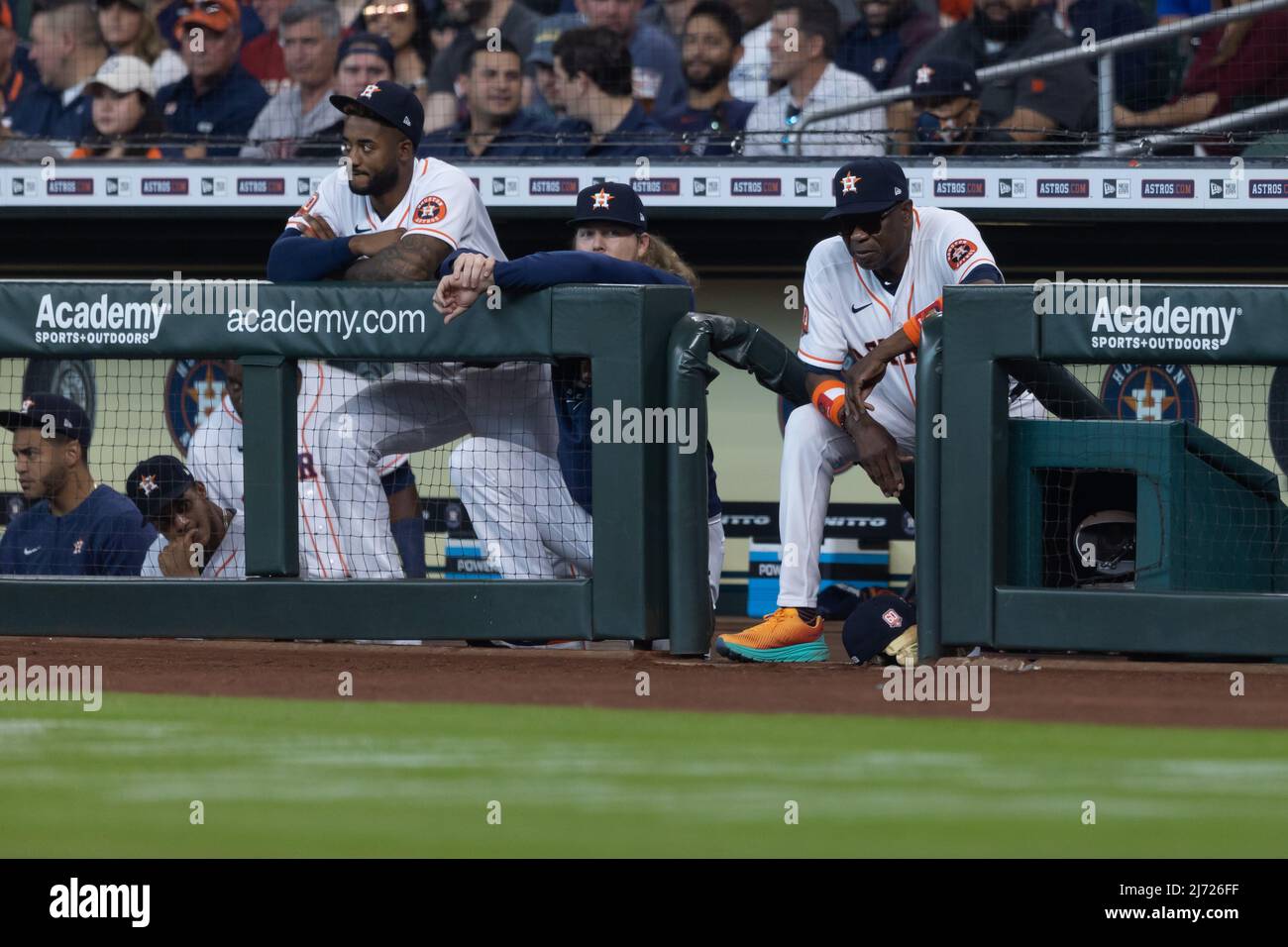 Houston Astros manager Dusty Baker Jr. leads his team the day after ...