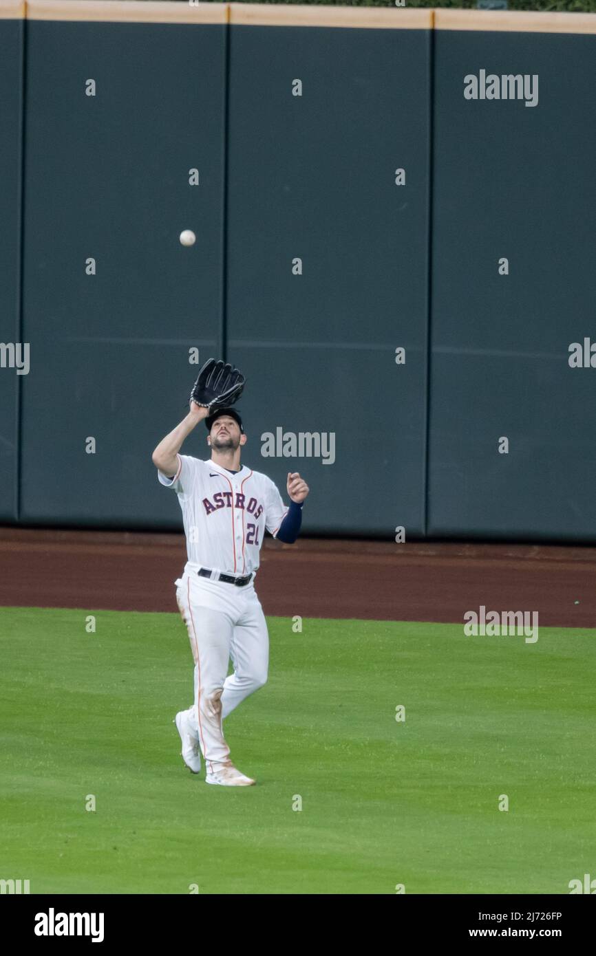 Houston Astros center fielder Chas McCormick (20) makes a catch in the fourth inning against the ...