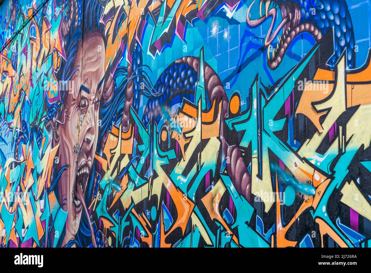 Screaming latino mural hi-res stock photography and images - Alamy