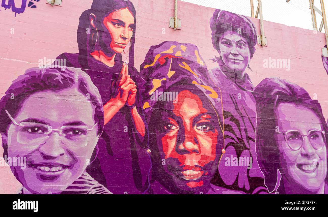 Mid-part, fragment of The Concepción feminist mural La unión hace la ...