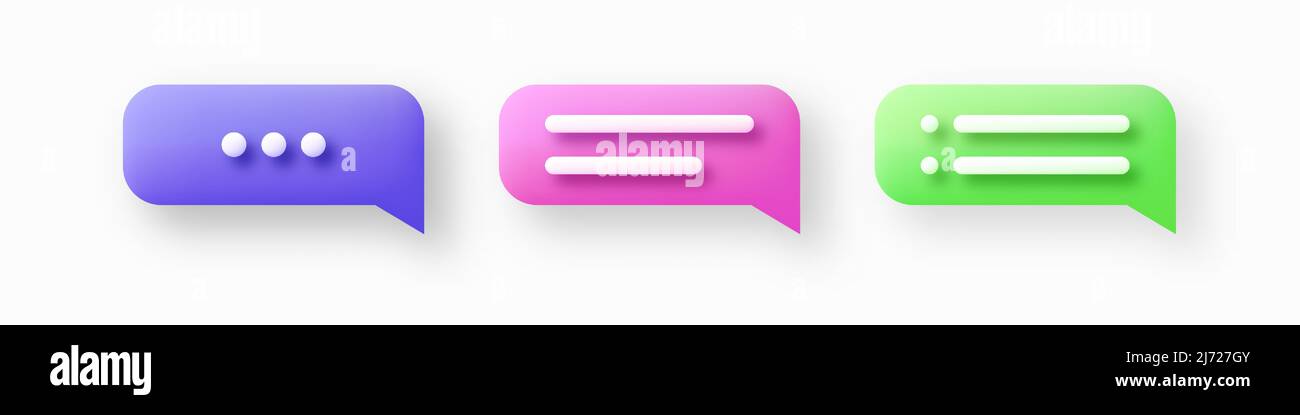 speech bubble 3d icon set , Vector illustration, communication dialog ...