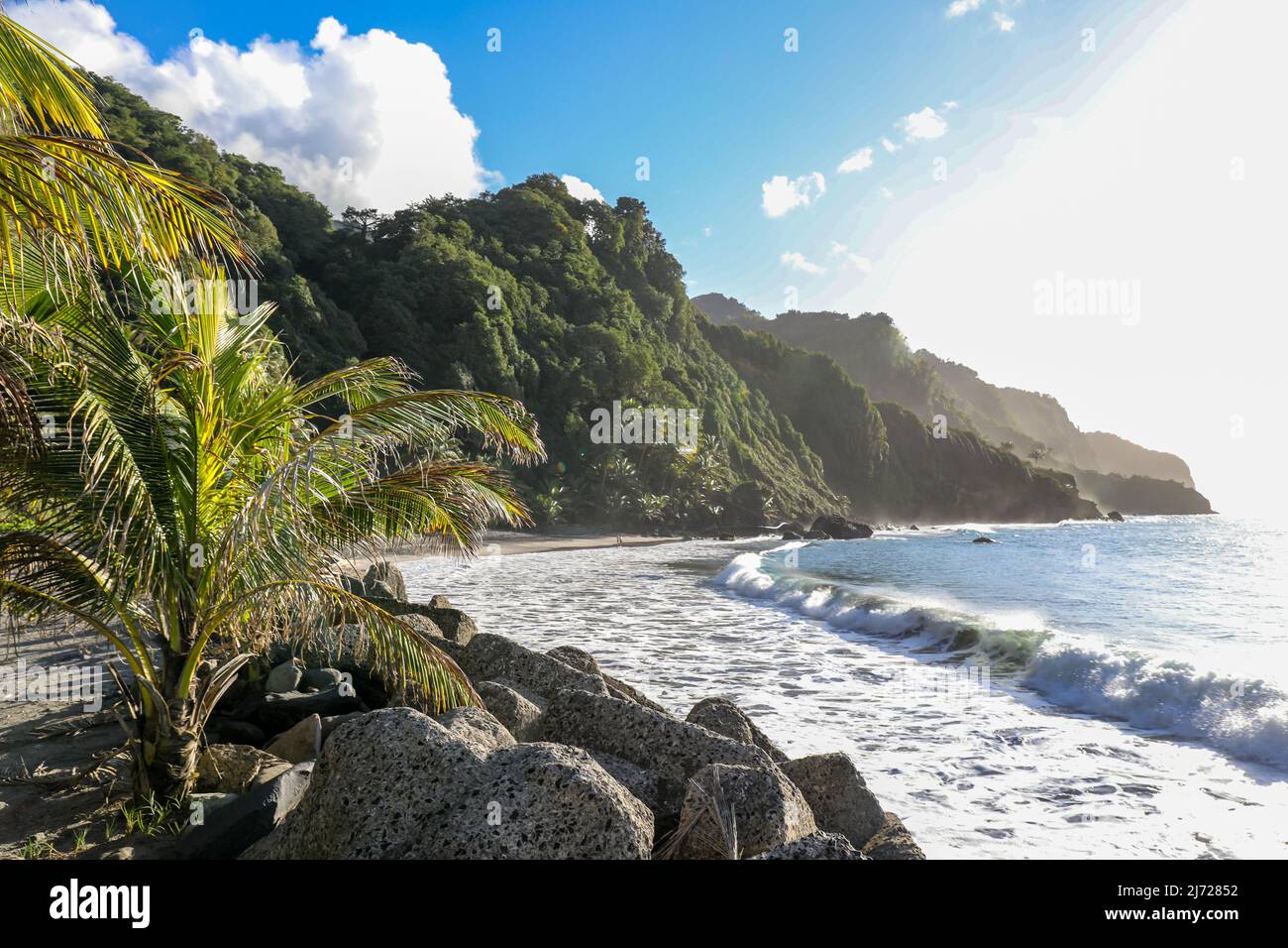 Sinai beach in Grand-Riviere, Martinique, French Antilles Stock Photo ...