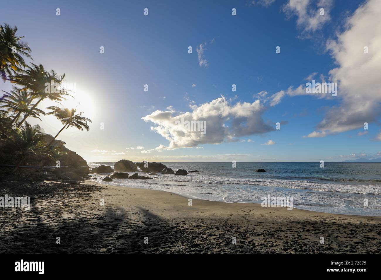 Sinai beach in Grand-Riviere, Martinique, French Antilles Stock Photo ...