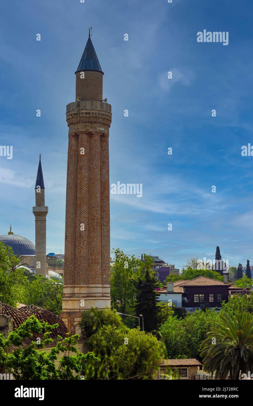 minarets of mosques throughout to the blue sky. city view with minarets ...