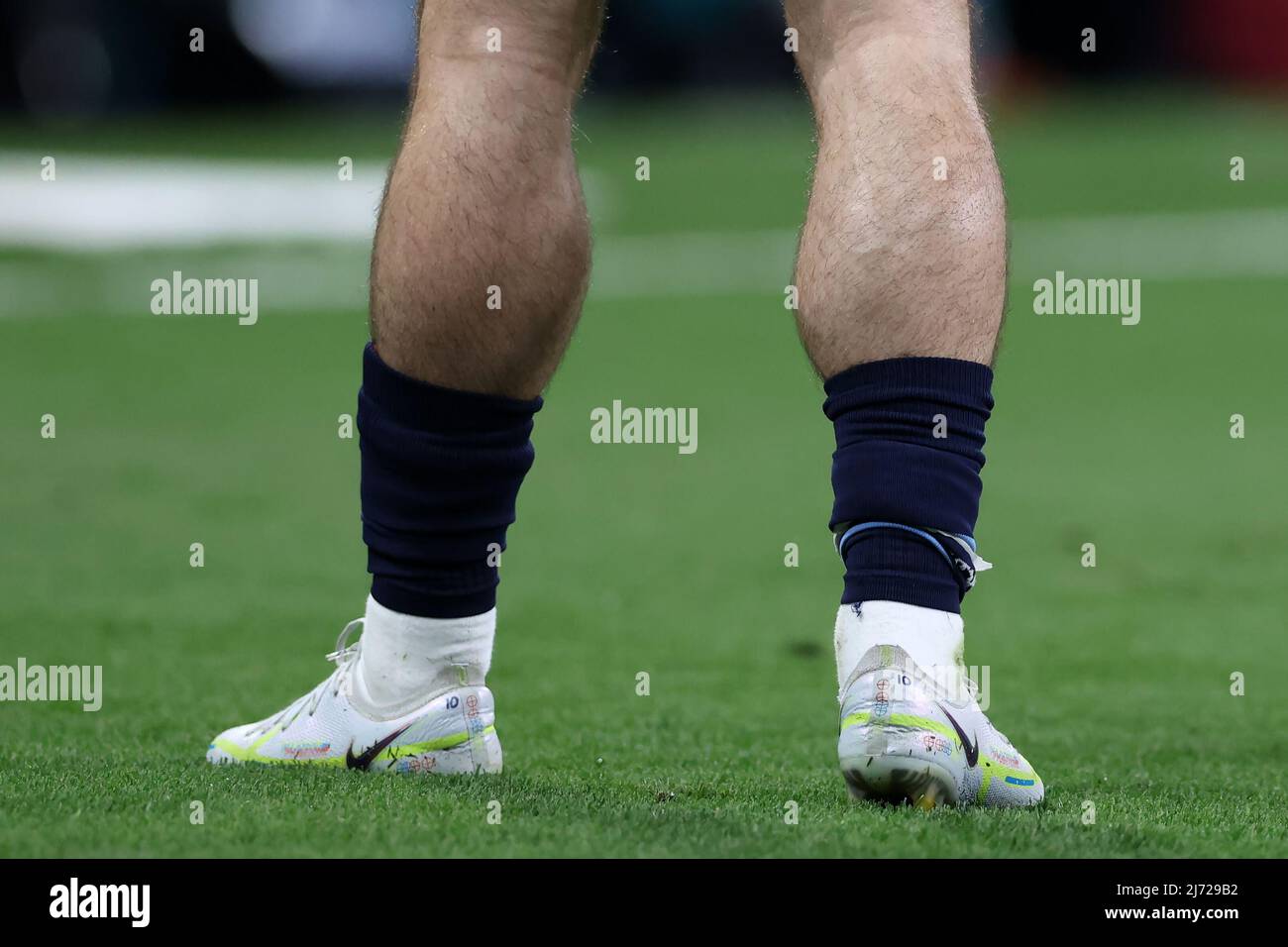 Madrid, Spain, 4th May 2022. Jack Grealish of Manchester City's calves ...