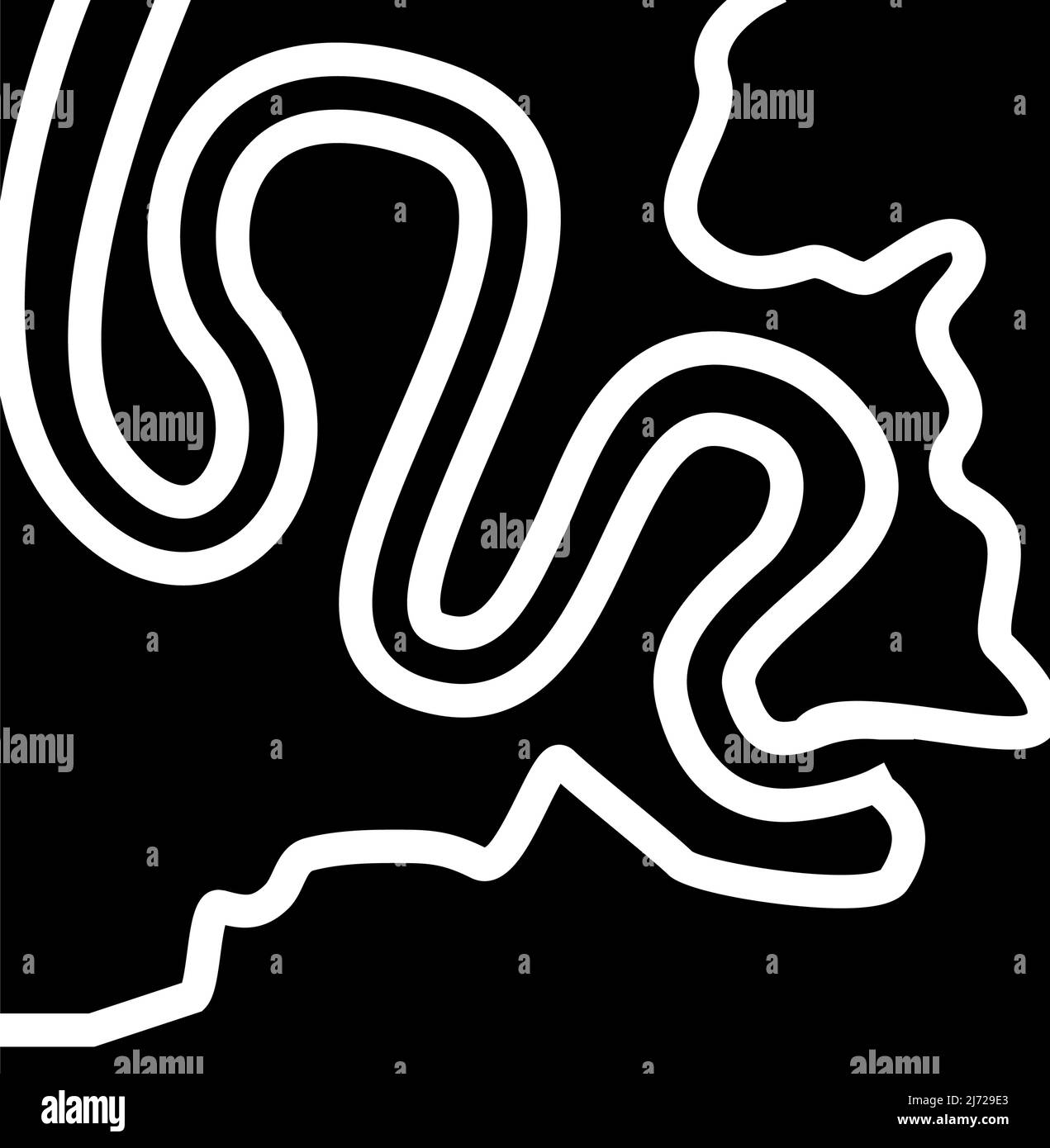 meandering river glyph icon vector illustration Stock Vector Image ...