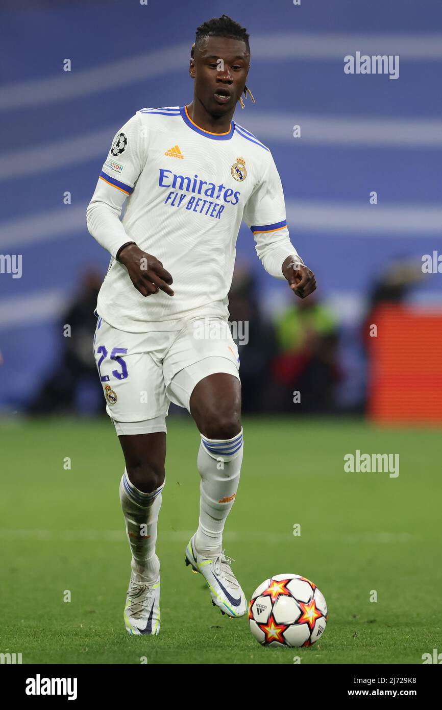 Madrid, Spain, 4th May 2022. Eduardo Camavinga of Real Madrid during ...