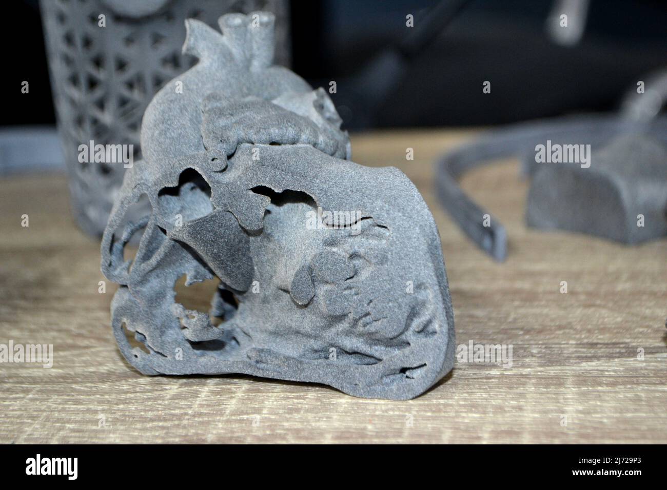 Prototype half of cut human heart printed on 3D printer Stock Photo - Alamy