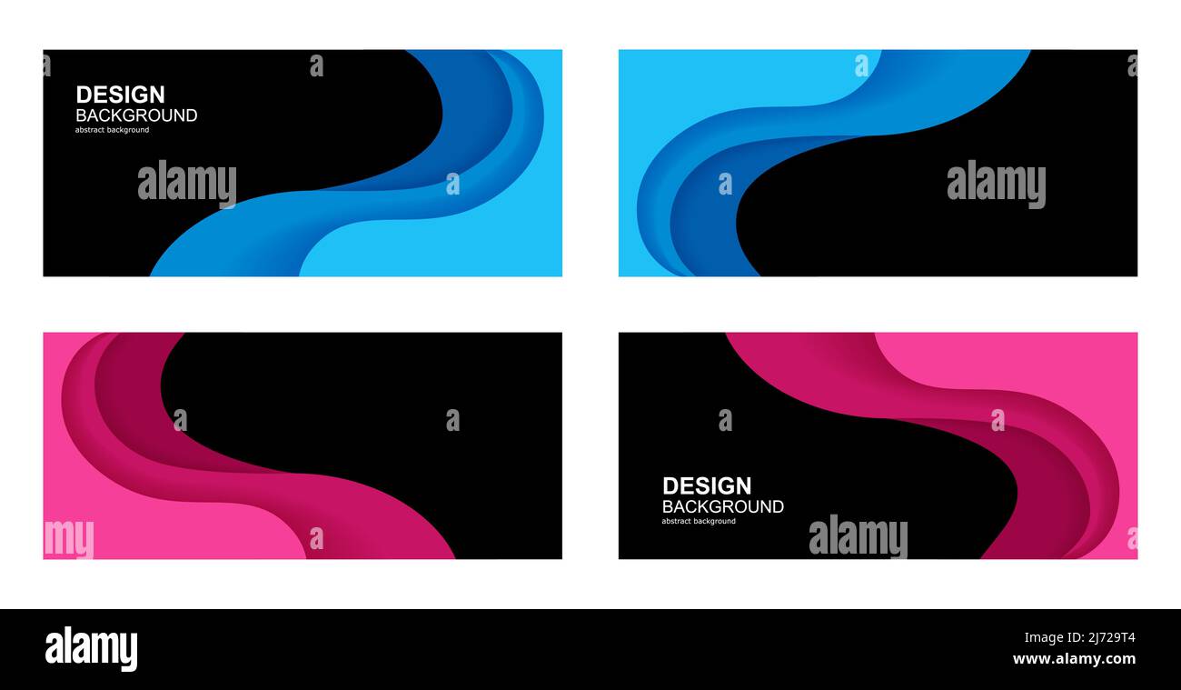 Black Vector background with bright blue and red wave. abstract ...