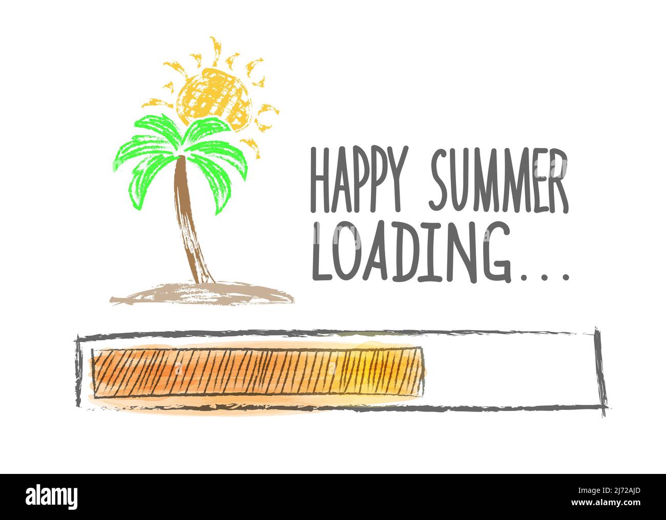 Download happy summer. Creative illustration with loading bar, sun ...