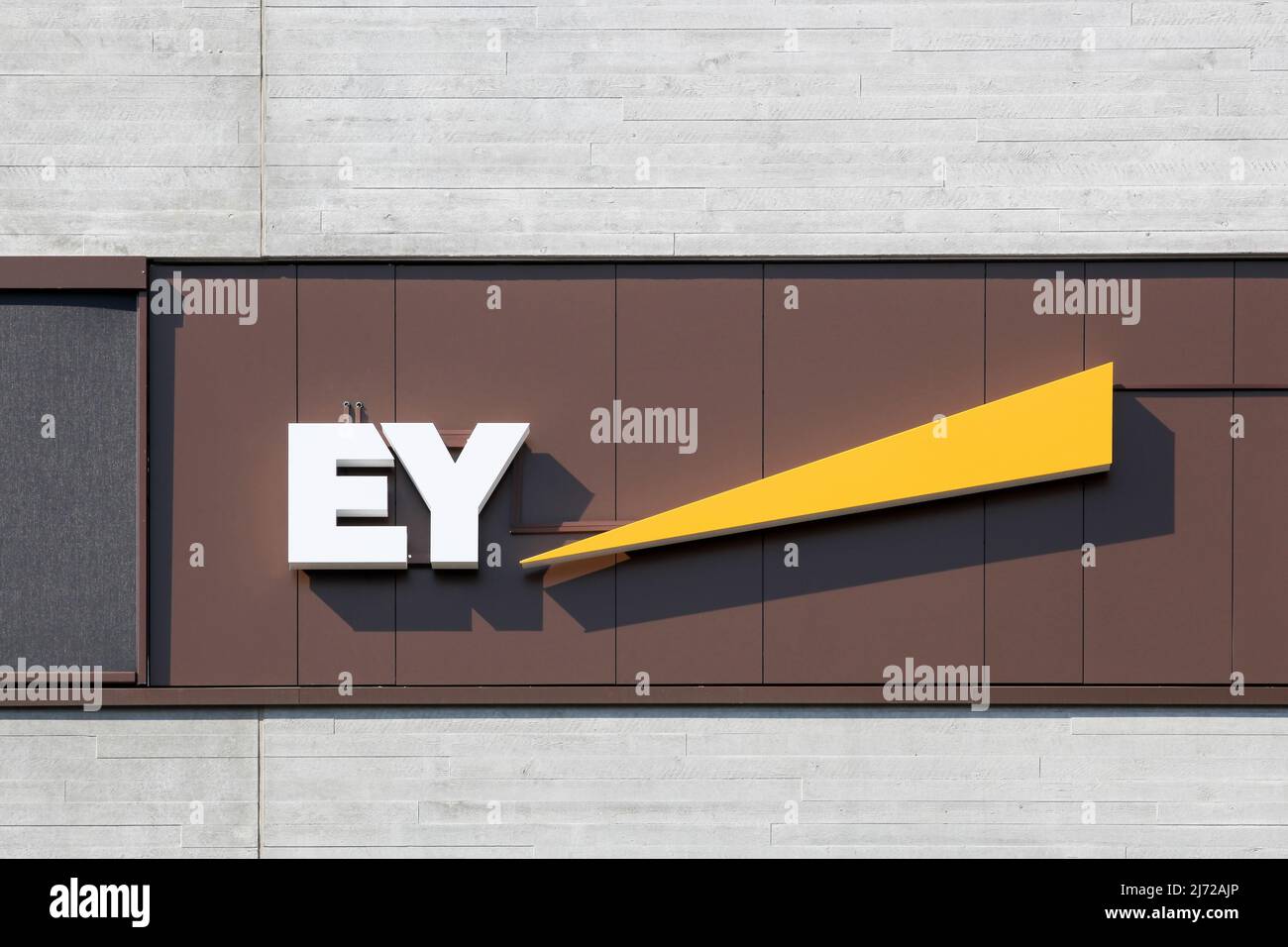 Kolding, Denmark - August 16, 2020: Ernst & Young also called EY is one ...