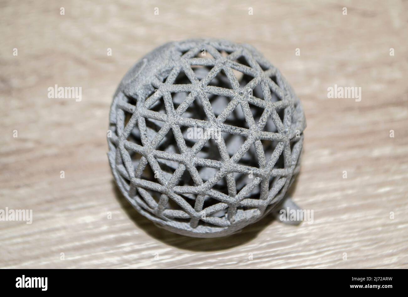 Model printed on 3D printer. Gray object printed on 3D printer made of ...