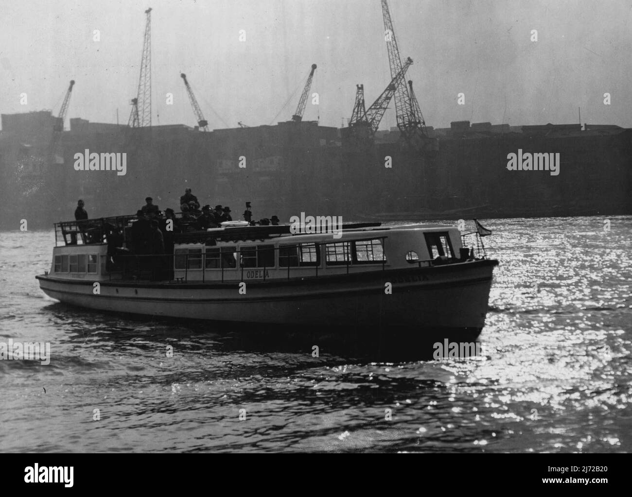 A Thames Water-Bus Service - The Odelia, during the trial spin. The ...