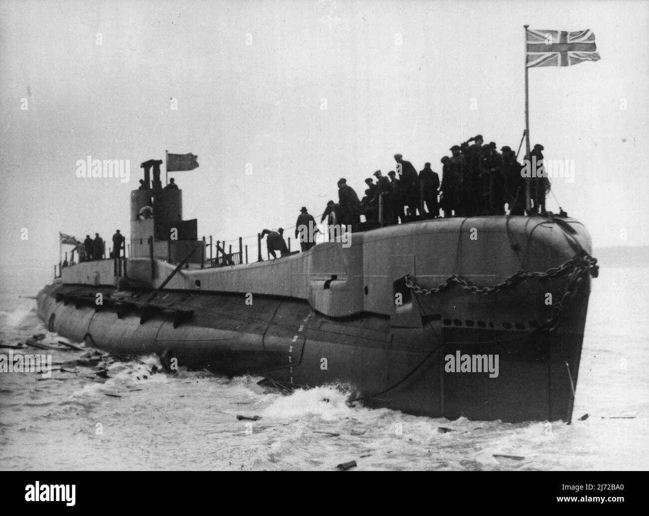 Launch of two new submarines - H.M.S. "Truant". Two submarines were ...