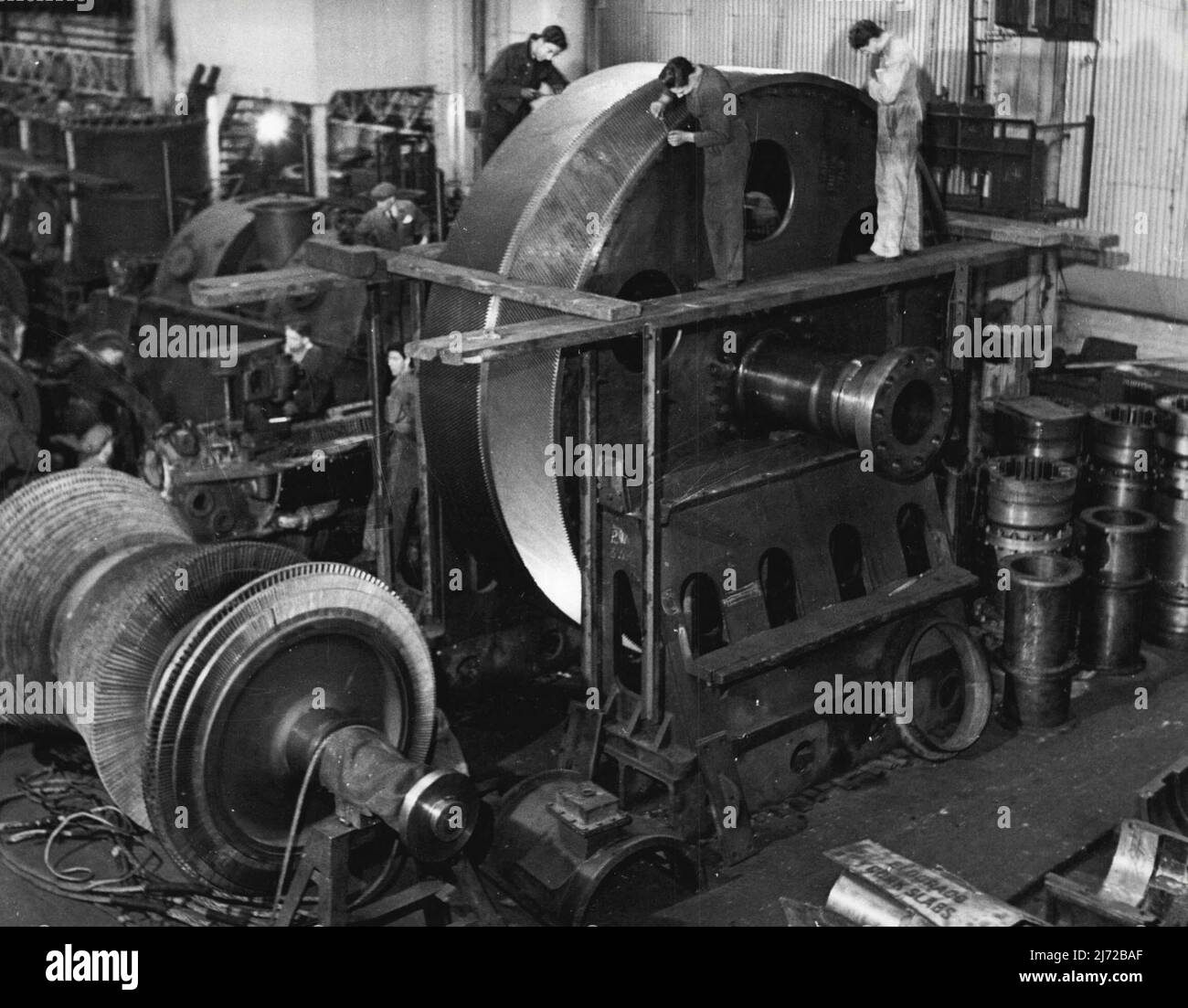 Steam Turbines (f) dressing the main gear wheel for the aircraft ...