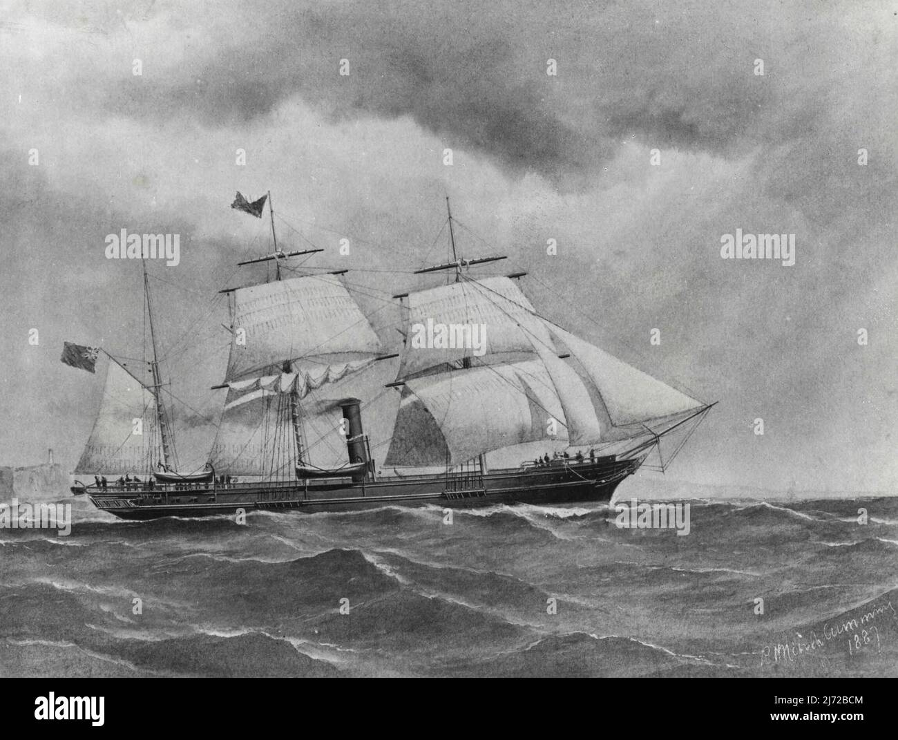 P & O. "Chusan". Built 1852. 699 tons, 80 Horse Power. The "Chusan" was ...