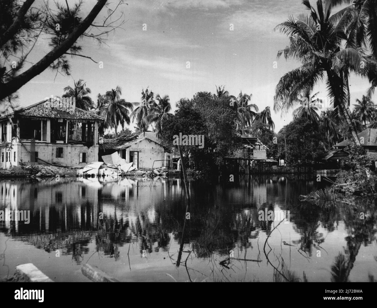 A view of what was once the pretty little town of "Victoria" on Labuan ...