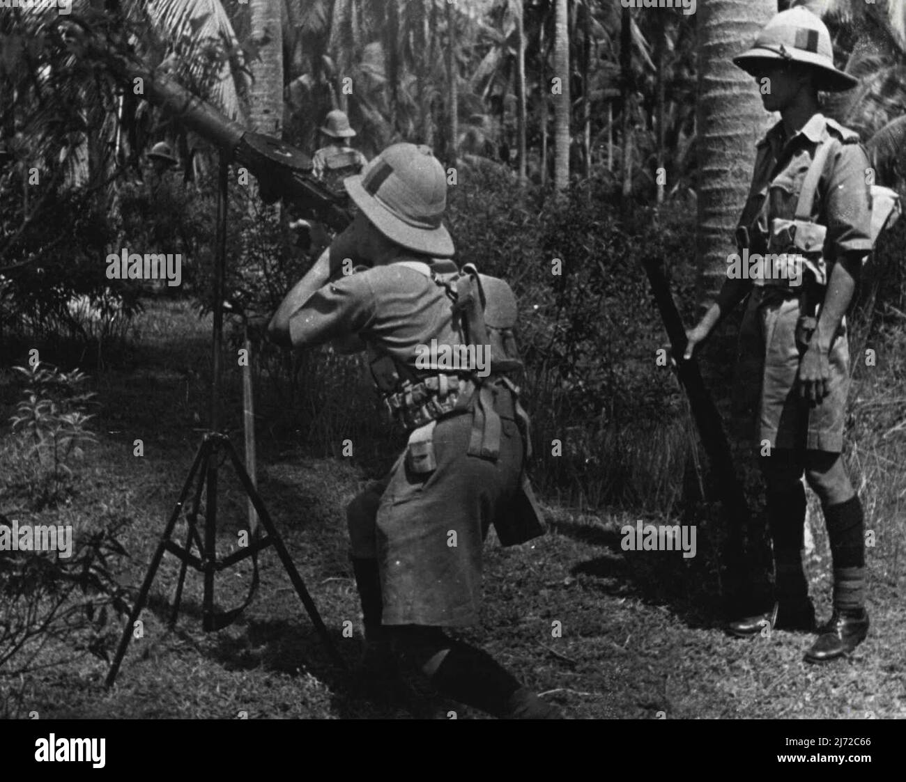 A ***** gunner in the Malayan jungle. July 28, 1941 Stock Photo - Alamy