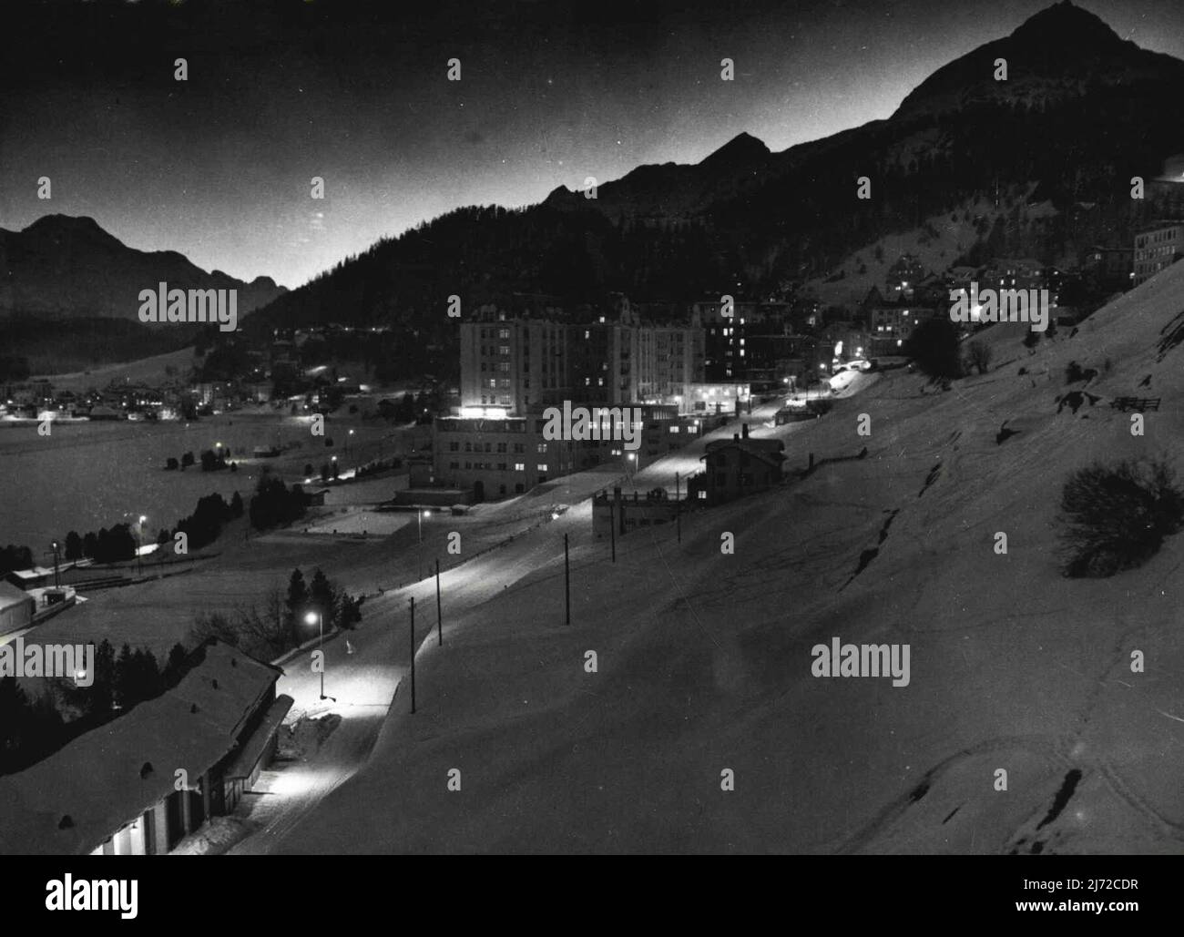 Winter Spots Season at St. Moritz -- Evening falls on St. Moritz., G.W ...