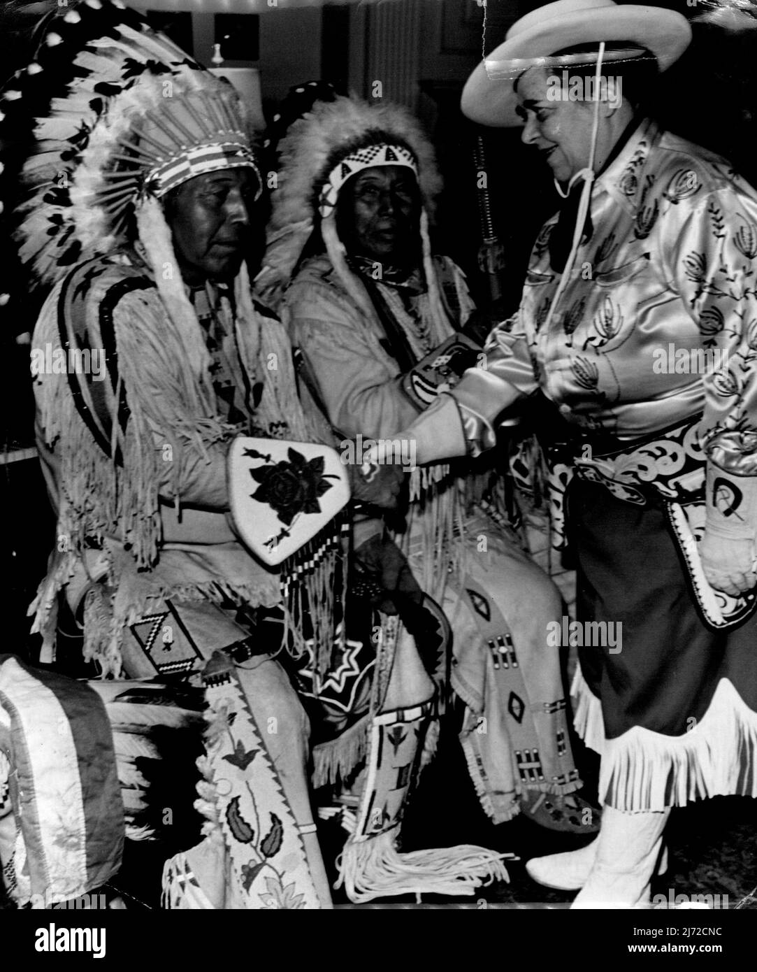Elsa Maxwell who had charge of the party from the Portland end meets a ...
